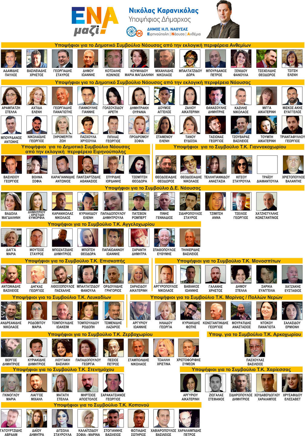 ΟΙ ΥΠΟΨΗΦΙΟΙ ΜΕ ΤΟ ΣΥΝΔΥΑΣΜΟ 'ΕΝΑ μαζί'